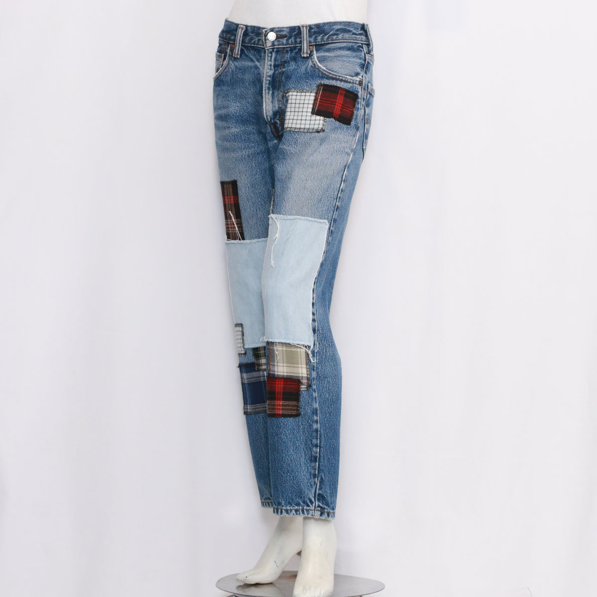 Reworked Patchwork Denim Pants for Men - Wholesale – Creed Vintage