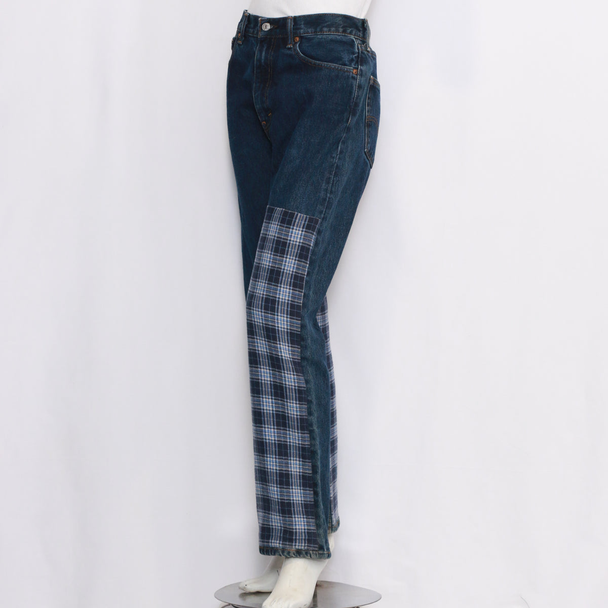 Reworked Checkered Denim Pants for Men – Creed Vintage