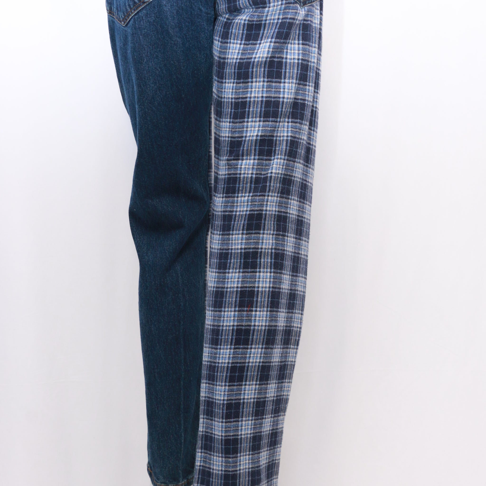 Reworked Checkered Denim Pants for Men – Creed Vintage