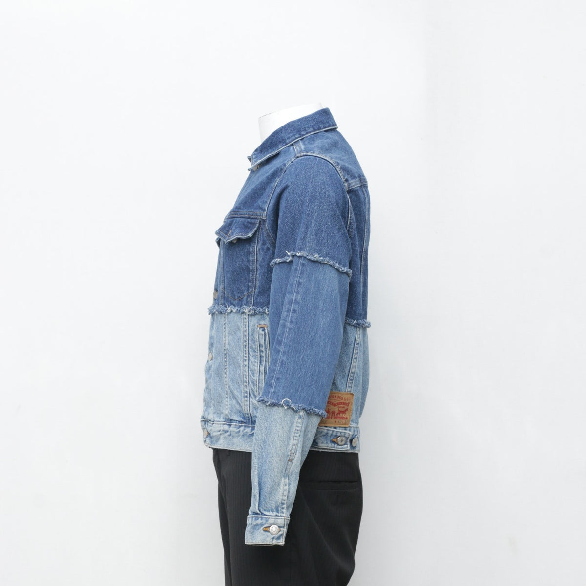 Reworked Two Tone Denim Jacket - Wholesale – Creed Vintage
