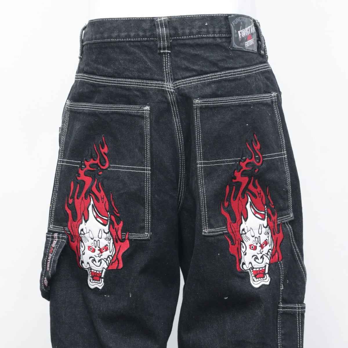Reworked Denim Pant With Detailed Embroidery – Creed Vintage
