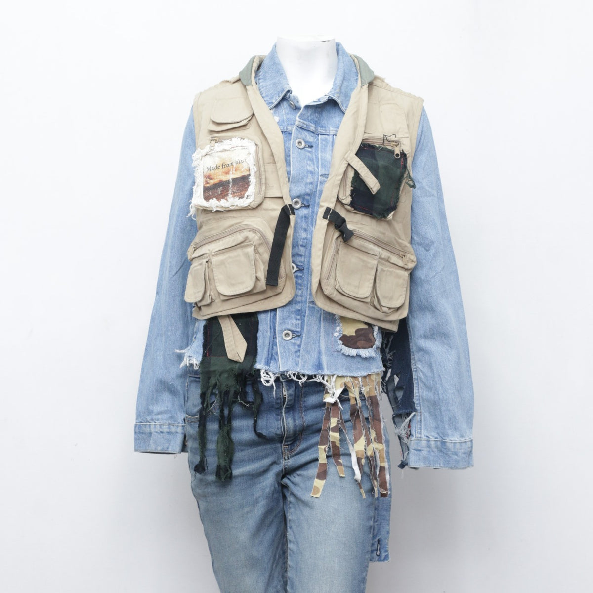 Reworked Bomber Style Denim Jacket - Wholesale – Creed Vintage