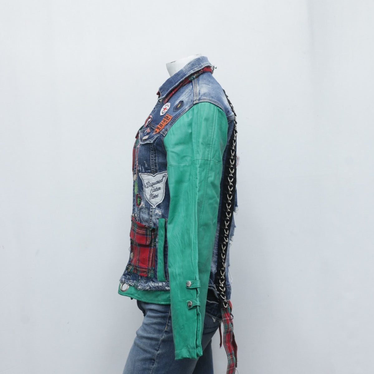 Reworked Denim Jacket with Flannel Patch - Wholesale – Creed Vintage