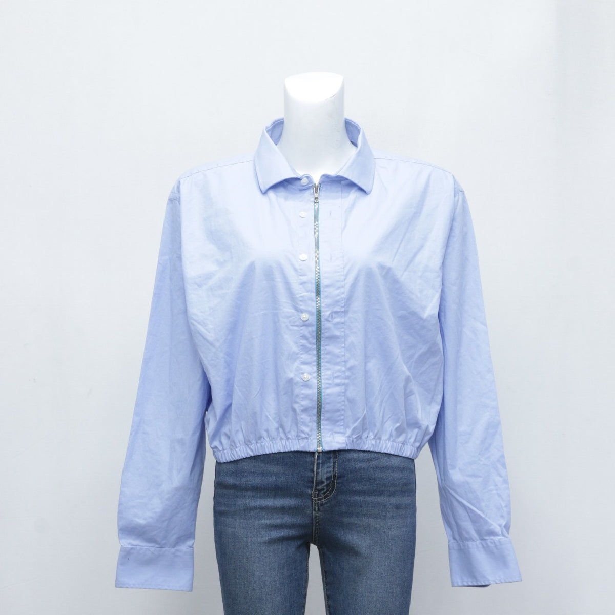Reworked Nautica Zipper Crop Shirt - Wholesale – Creed Vintage