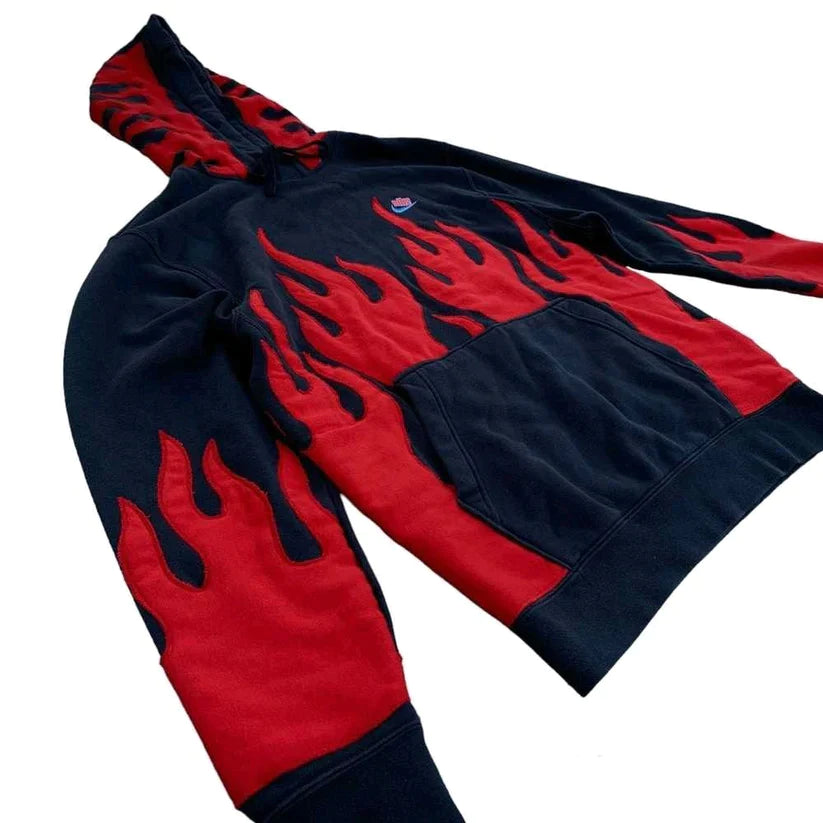 Reworked Men's Flame Pattern Hoodies - Wholesale – Creed Vintage