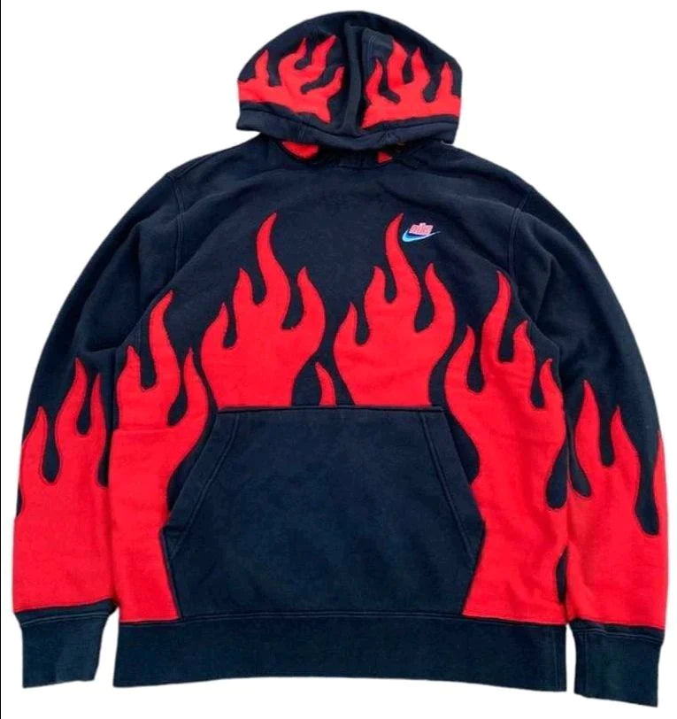 Reworked Men's Flame Pattern Hoodies – Creed Vintage