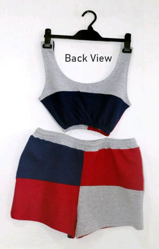 Reworked Branded Crop Top and Shorts Set – Creed Vintage
